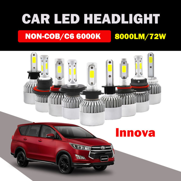【2PCS】For Toyota Innova LED Car Headlight High Low Beam Bulbs 8000LM ...