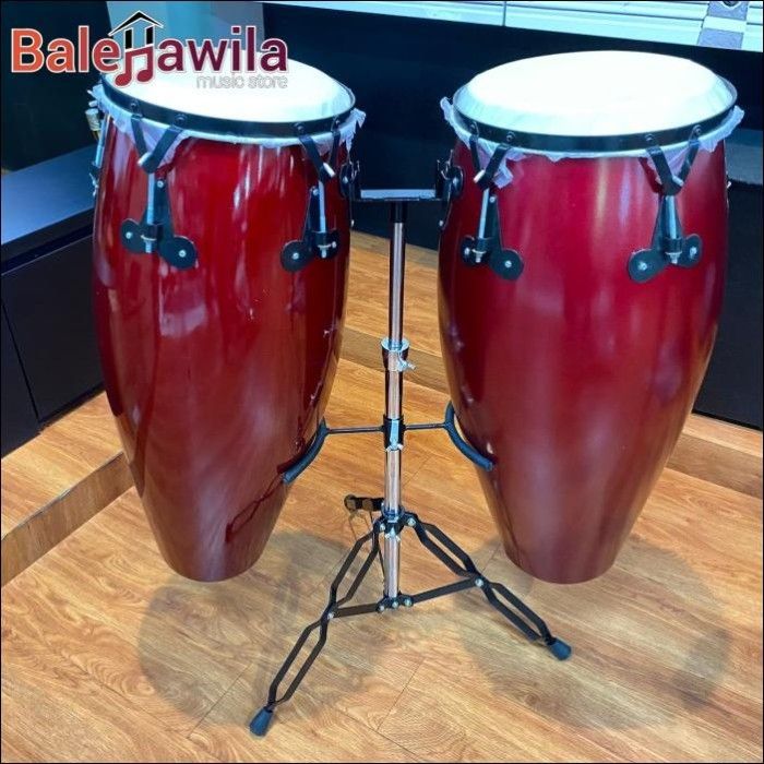 Double Bongo Besar Jumbo Red Alat Musik Tradisional Lengkap + Stand ...