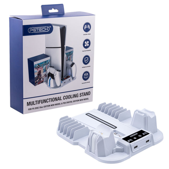 PGTECH Multifunctional Cooling Stand Charging Dock with Disc Rack for ...