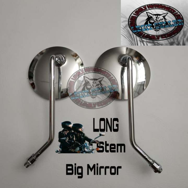 Ready stock 】HONDA BIG & ROUND SIDE MIRROR LONG STEM 10MM SIZE THREAD ...