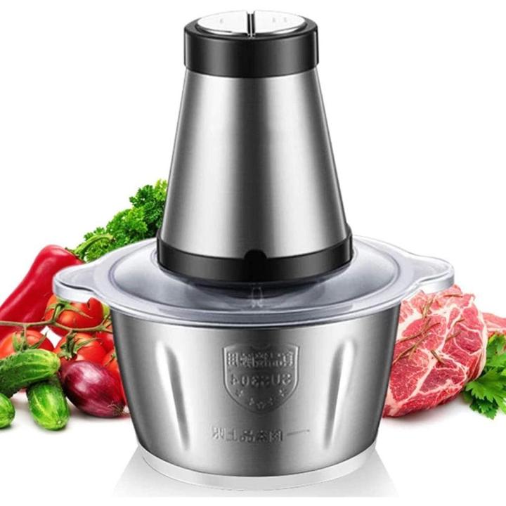 3L Chopper Electric Automatic Mincing Machine Stainless Steel Vegetable Fruit Meat Cutter ...