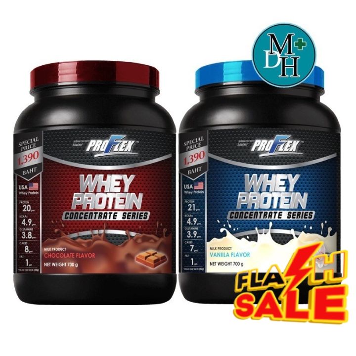 ProFlex Whey Protein Concentrate โปรเฟล็กซ์ เวย์โปรตีน สร้างกล้ามเนื้อ ขนาด 700 กรัม Vanilla ...