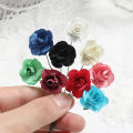 12pcs/bouquet Mini Fake Rose Flower Heads Artificial Mulberry Paper ...
