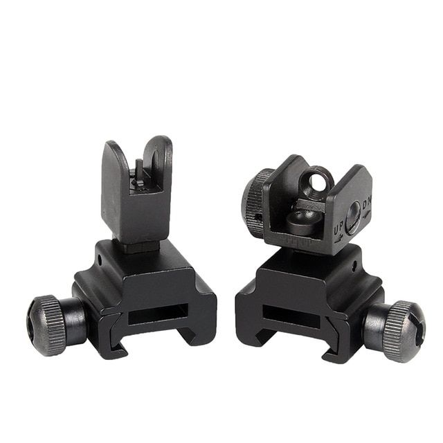 Tactical Ar15 Ar 15 Ar-15 Folding Flip Up Front Rear Sight Offset Rapid ...