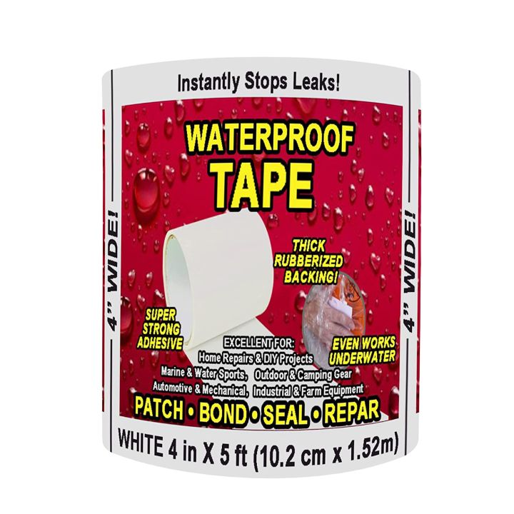 Flex Rubberized Waterproof Tape, 4" x 5' Waterproof Patch Seal Tape ...
