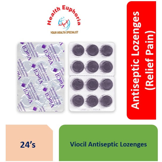 Exp: 05/25 Viocil Antiseptic Lozenges 24's - Sore Throat Relief *Mac ...