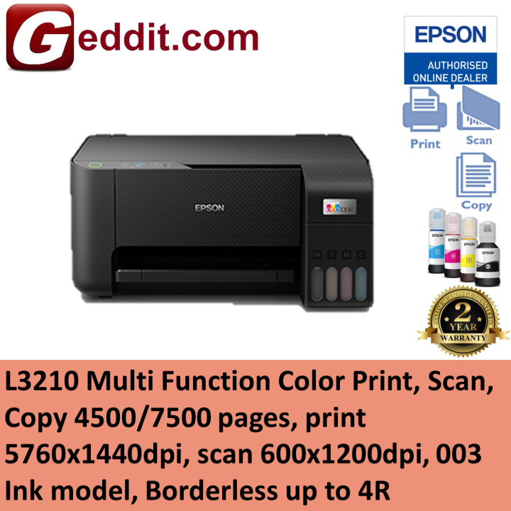 EPSON L3210 Multi Function Color Print, Scan, Copy 4500/7500 pages ...