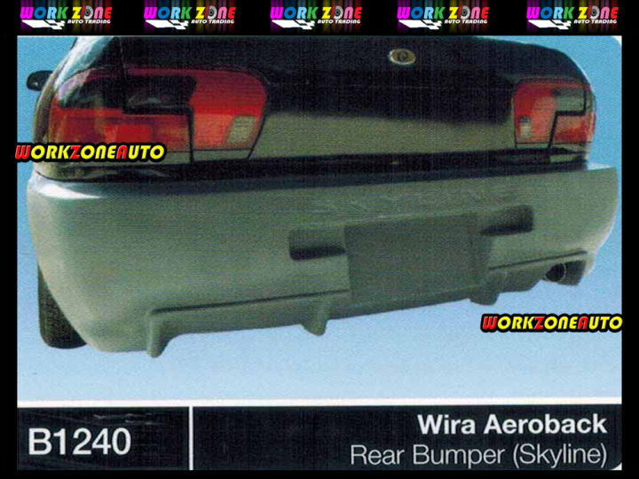 B1240 Proton Wira Aeroback Fiber Rear Bumper (Skyline) Body kit Bodykit ...