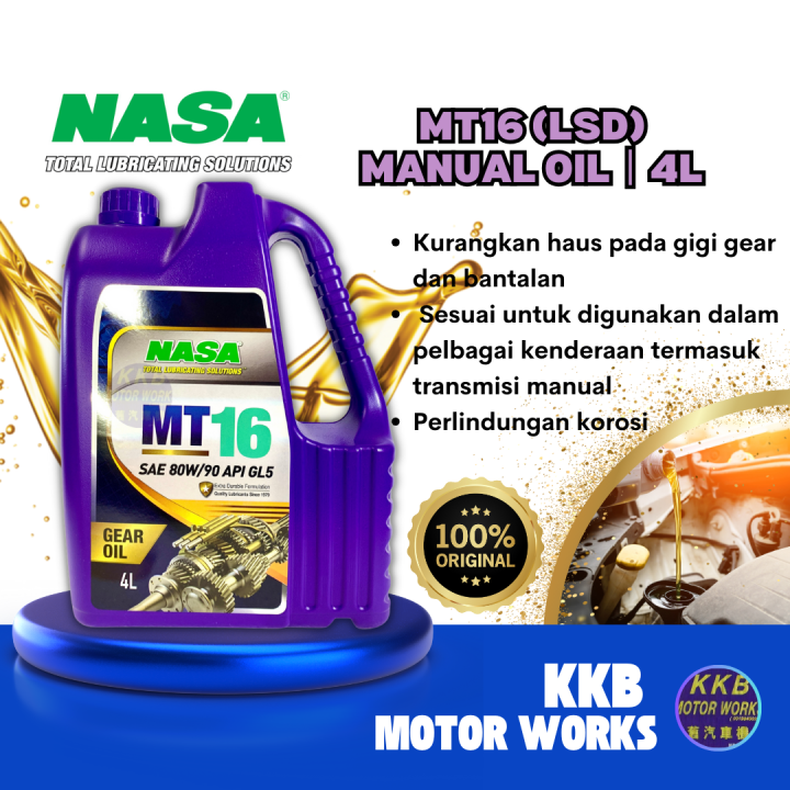 NASA MT16 Manual Gear Oil (LSD) SAE 80W/90 API GL5 (4L) [100% AUTHENTIC GUARANTEE] Minyak Gear ...