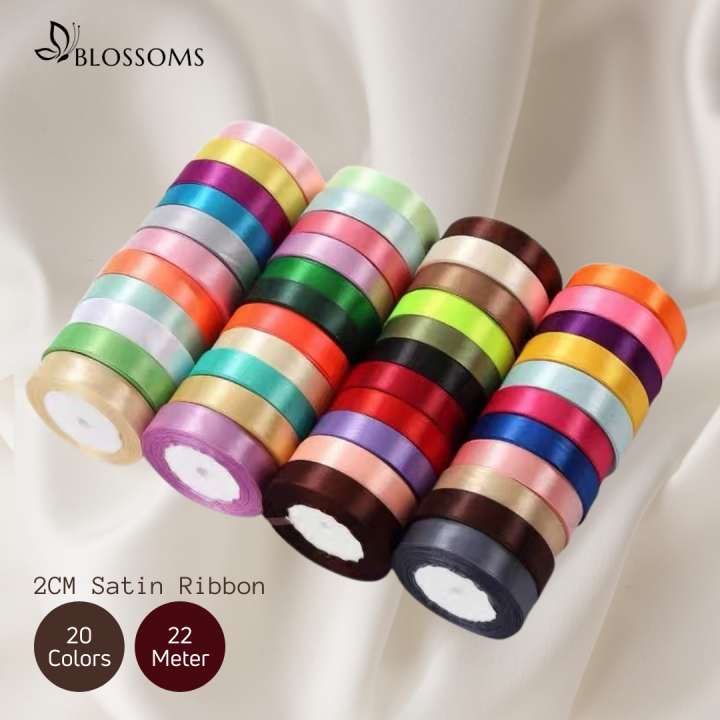 My Ready Stock 2cm 22meter Satin Ribbon Riben Reben Ribben Satin Organza T Flower Bouquet
