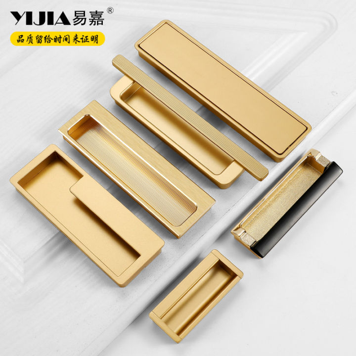 Yijia Modern Simple Gold Cabinet Wardrobe Door Embedded Invisible Dark ...