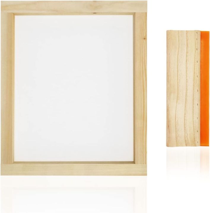Worown 1 Piece 8 x 10 Inch Wood Silk Screen Printing Frame with 110 ...