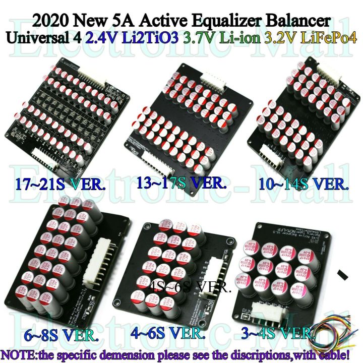 3S -21S 5A Active Equalizer Balancer Board Li-ion Lifepo4 LTO Lithium Battery Capacitor BMS 3S ...