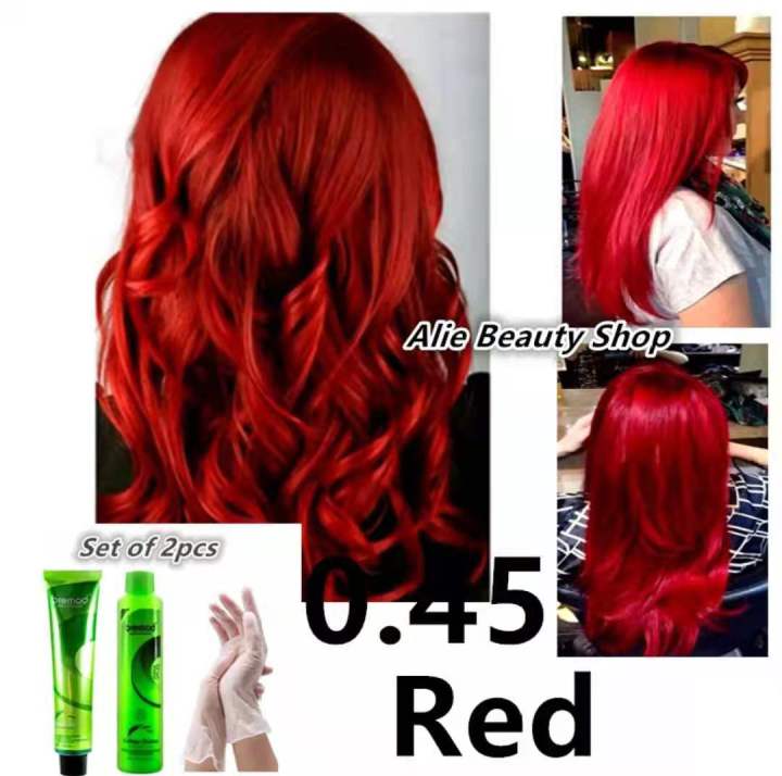 Red Hair Color with Oxidant ( 0.45 Bremod Permanent Hair Color ...