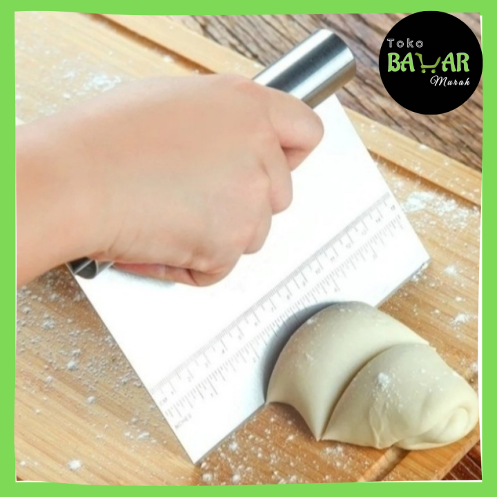 Scraper Stainless Steel Anti Karat / Scraper Besi Pemotong Adonan Kue ...