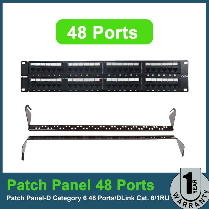 Patch Panel 48 Ports│Patch Panel-D Cat6 Cat5e 48 Ports Cat6│1RU│For 1U ...