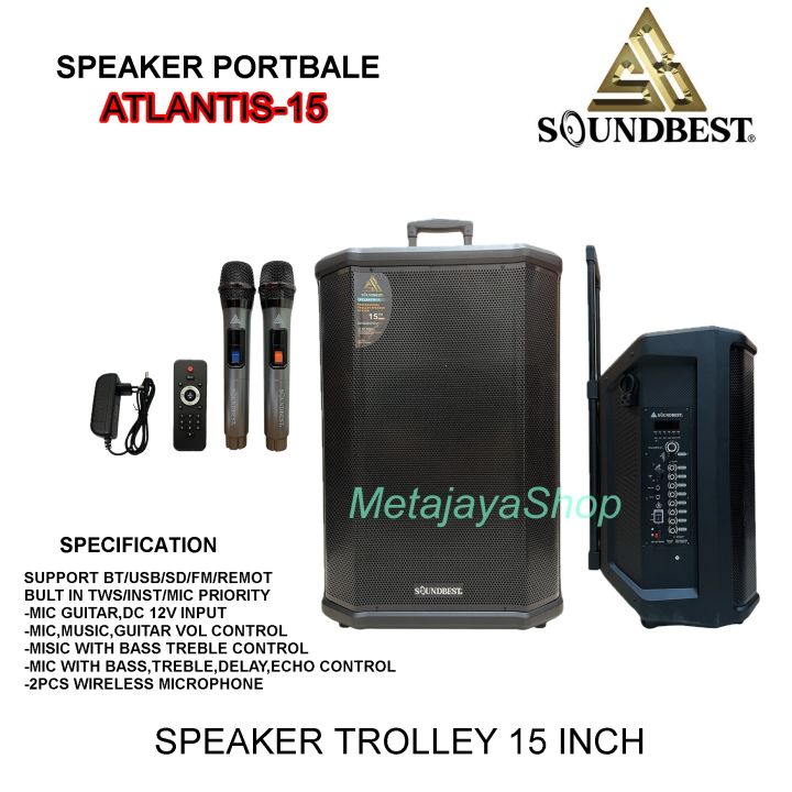 Speaker Portable Soundbest ATLANTIS-15 Speaker Trolley 15 Inch Original Soundbest | Lazada Indonesia