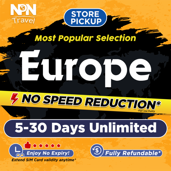 Europe SIM Card Ultra 5-30 Days Daily 500MB-3GB Unlimited Data | Store ...