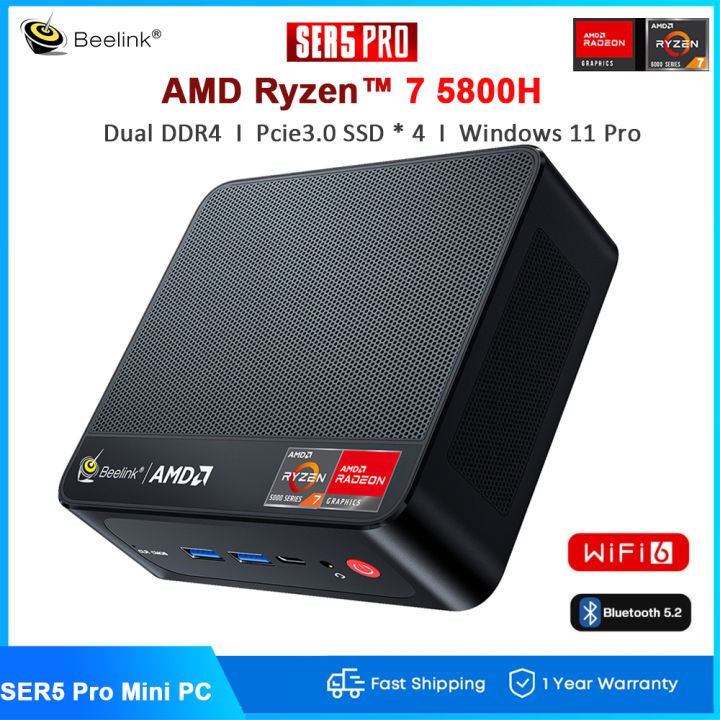 Beelink SER5 Pro Mini PC Windows11 Ryzen 7 5800H DDR4 32GB SSD 500GB ...