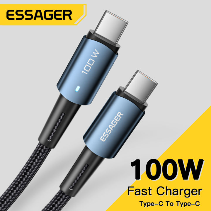Essager PD 100W Type C To USB C Cable QC 4.0 USB-C Cable Fast Charging For Macbook Air iPad Pro ...