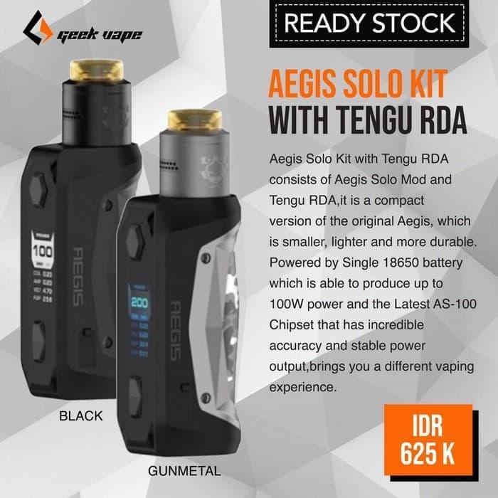 AEGIS SOLO 100W & TENGU RDA KIT BY GEEK VAPE Authentic | Lazada Indonesia