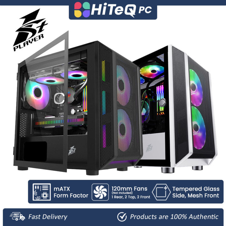 HiteqPC | 1STPLAYER DARK KNIGHT DK-D3 MESH MID-TOWER GAMING CASE W/TEMPERED GLASS M-ATX (BLACK ...