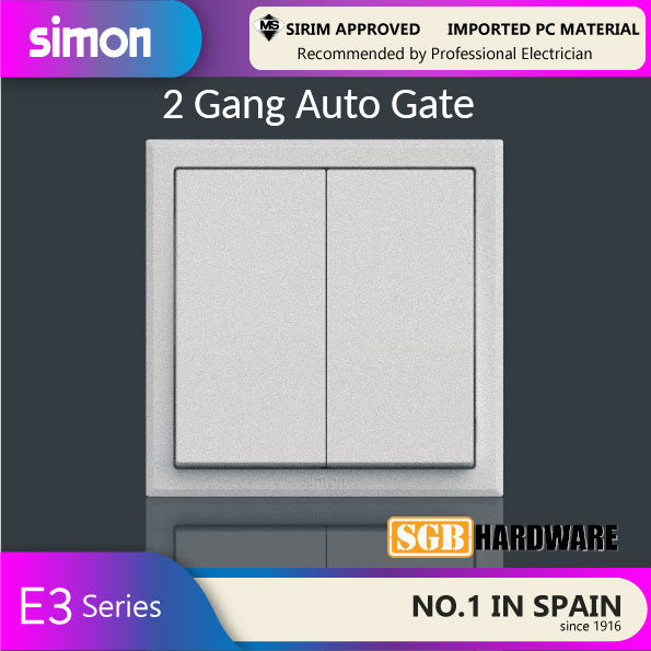 Switch 2 Gang Auto Gate Push Button Momentary Switch E3 Simon Sirim ...
