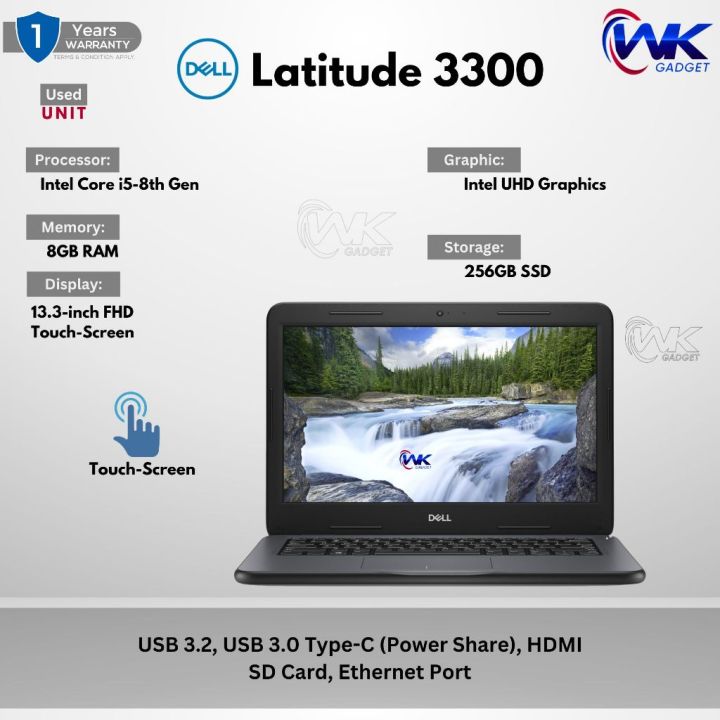Dell Latitude 3300 | Intel core i5 - 8th Generation | 13.3"-inch FHD ...