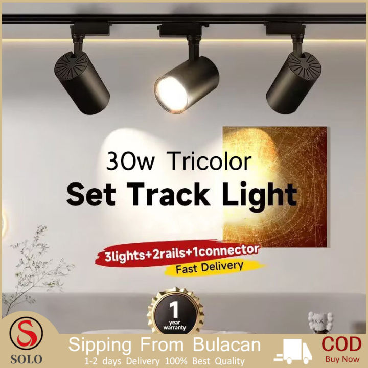 SOLO Track Light Whole Set Ceiling Light 30W Tricolor LED COB Rail ...