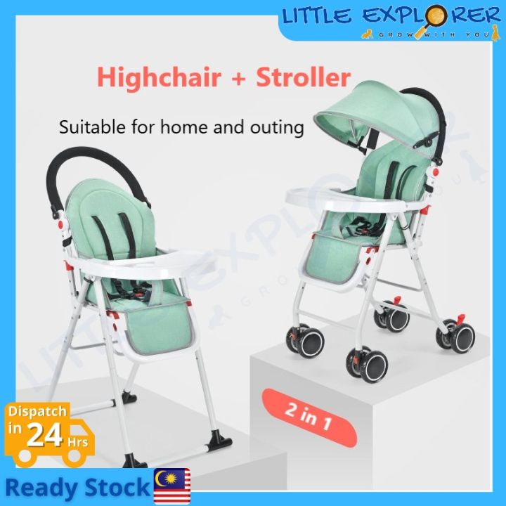 2 in 1 Stroller + Highchair, multipurpose portable dining chair ...