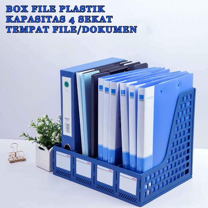 Box File Plastik / Tempat File & Dokumen / Kapasitas 4 Sekat | Lazada ...