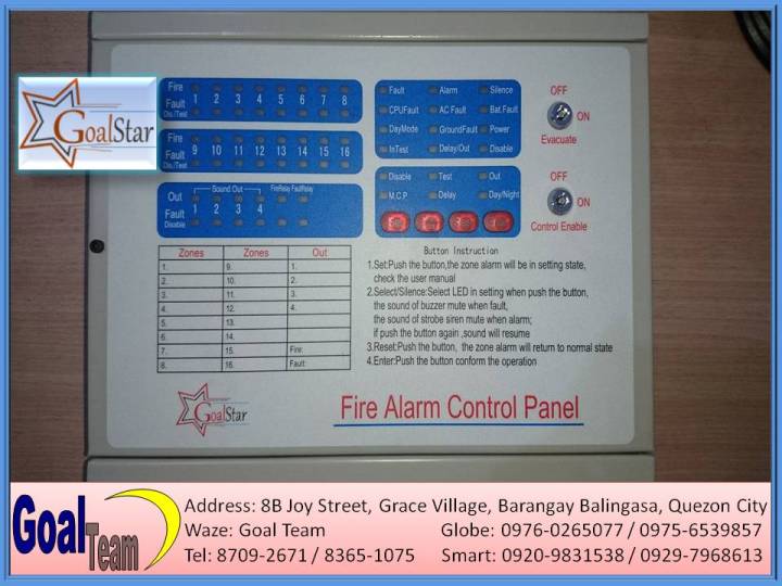 Fire Alarm Control Panel FACP 8 Zone Conventional (FREE BATTERY ...