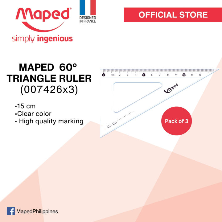 MAPED Classic 60° Triangle Ruler | 15cm | Pack of 3 | 146120 | Lazada PH