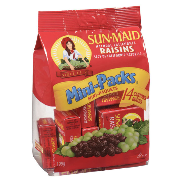 Sun-Maid Sunmaid California Sun-Dried Raisins Mini Snacks 14 Mini Boxes ...