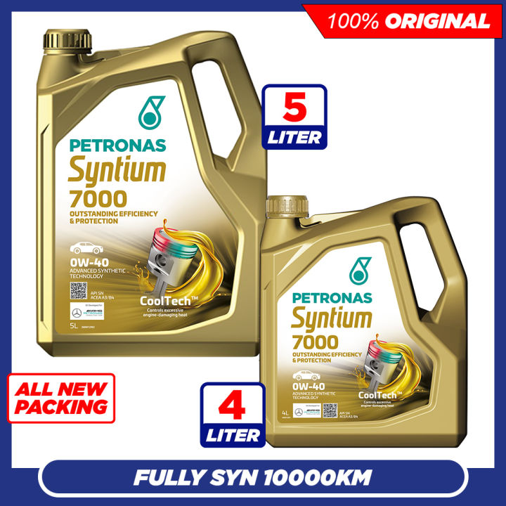 PETRONAS SYNTIUM 7000 0W40 SN Fully Synthetic Engine Oil (5L/4L) | Lazada