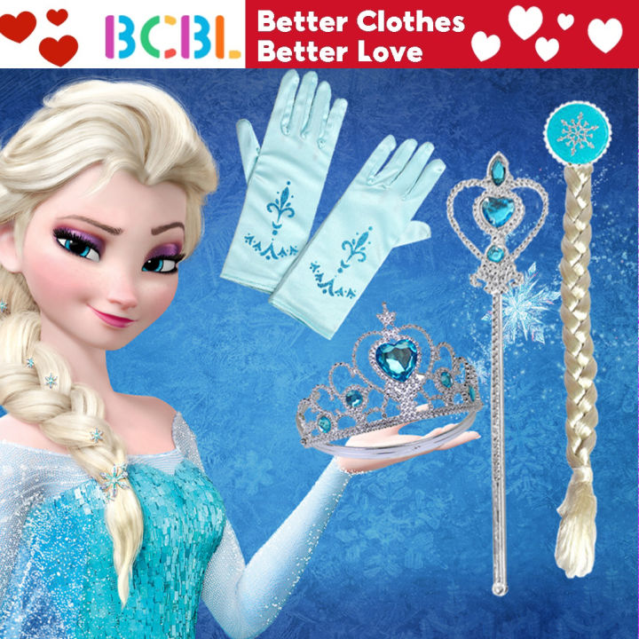 Frozen Princess Wand and Crown Set Elsa Anna Wig and Gloves Set | Lazada