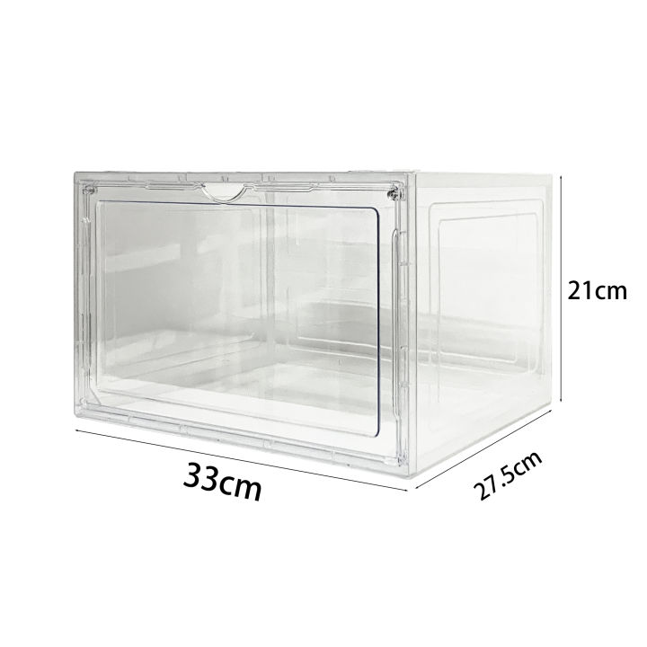 【Ready stock】Acrylic Door shoe box side drop PET magnetic shoebox ...