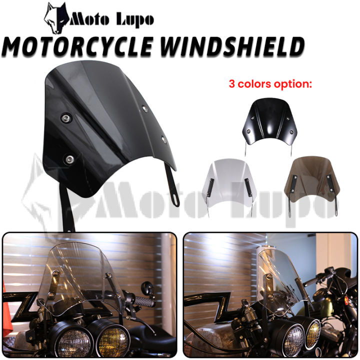 Moto Lupo Motorcycle Universal Windshield 5-7inch ABS Windscreen ...