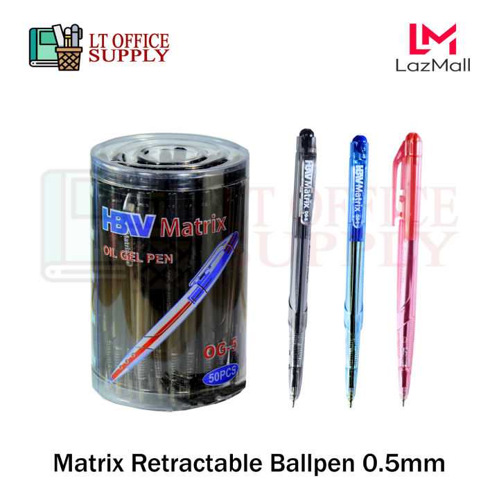 Retractable Matrix Ballpen (Black/Red/Blue) | Lazada PH