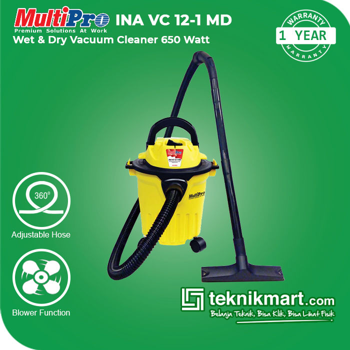 Multipro INA VC 12-1 MD 650 Watt Vacuum Cleaner Wet & Dry | Lazada ...