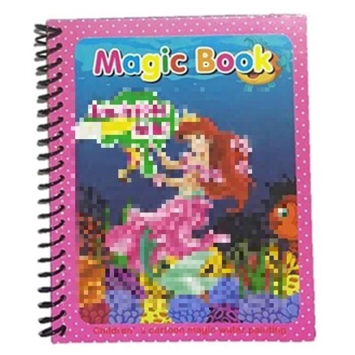 Buku Anak Mewarnai Magic Book Invisible Ink Gambar Sihir Spidol Air ...