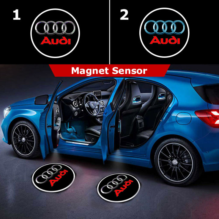 2PCS Audi A4 A5 A6 Q5 Car LED Door Light Logo Welcome Projector Light ...