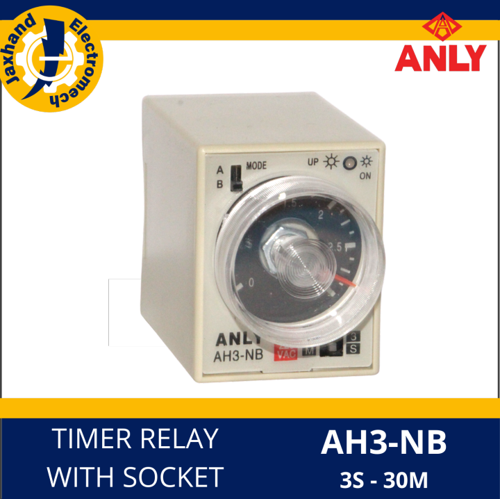 ANLY AH3-NB Timer Relay (220VAC, 3S-30M) with Socket | Lazada PH