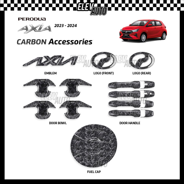 Perodua Axia 2023 2024 Forged Carbon Accessories Trim Door Handle Bowl ...