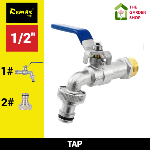 REMAX ½” Solid Brass Bibcock Faucet Ball Valve Bib Tap Wall Mounted ...