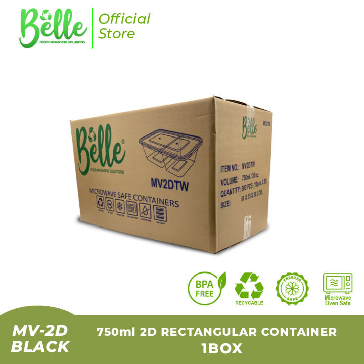 Belle RE750 2D Microwavable Container 2DIVISION 1box | Lazada PH