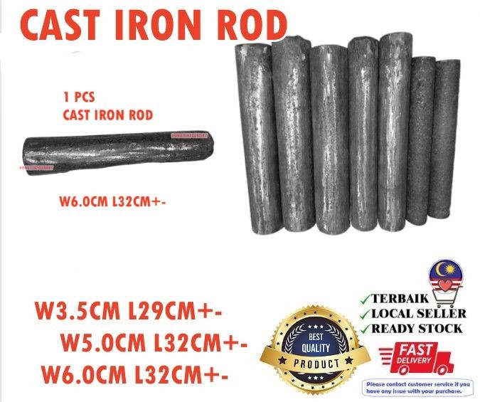 (Ready Stock)Cast Iron rod/Width 6.0CM + - /LENGTH 32CM+-/Bar/Cast iron ...