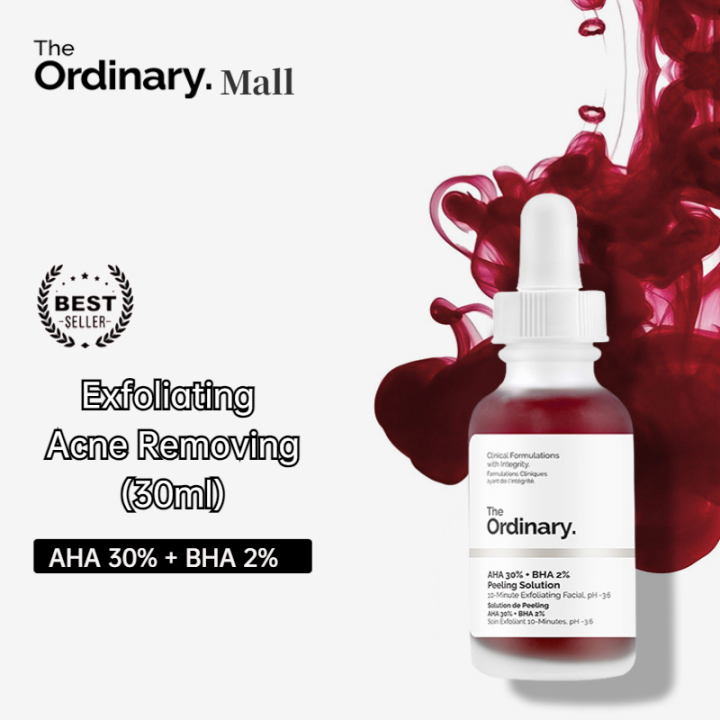 The Ordinary AHA 30% + BHA 2% Peeling Solution Exfoliation Acne Remover ...