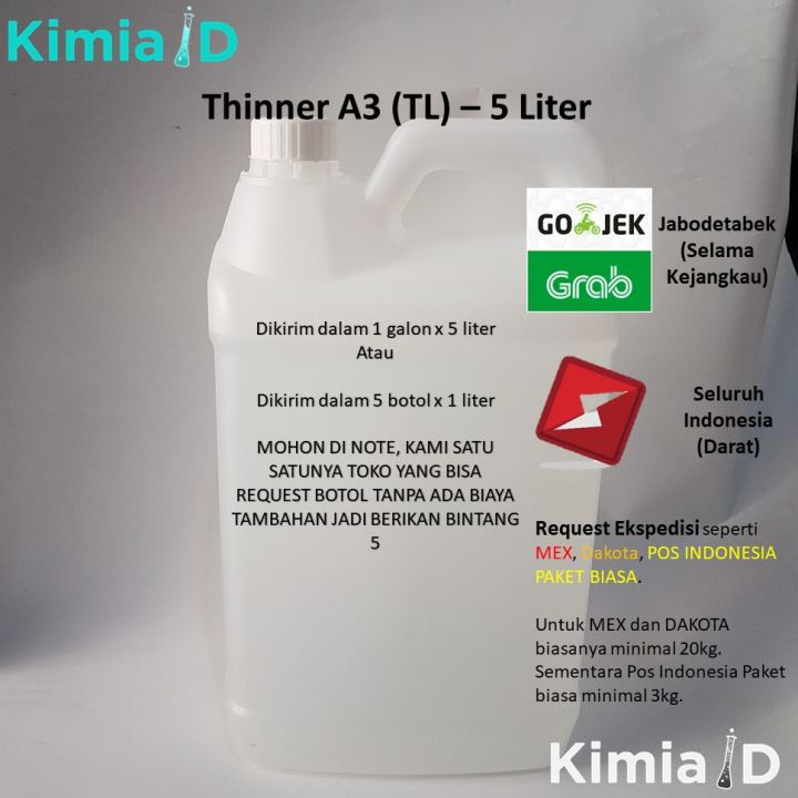 Thinner TL - 5 Liter - Thinner - Pengencer Cat - Pengencer Lem ...
