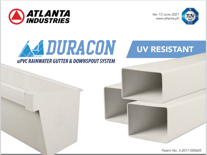 ATLANTA DURACON PVC GUTTER , DOWNSPOUT AND fittings 2.5x4 and 3x4 ...